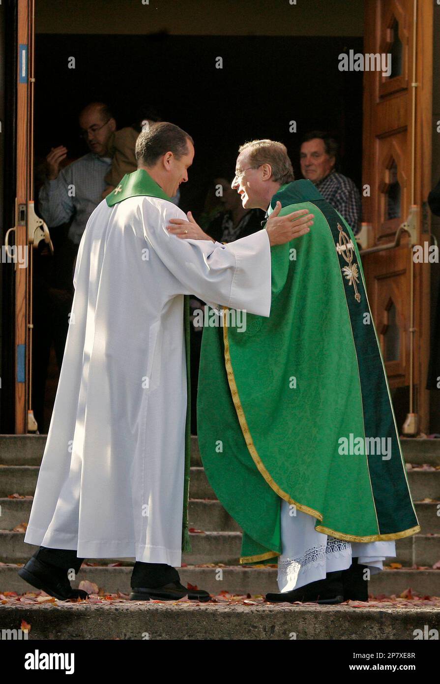 The Rev. Bob Reiser, left, president of St. Peters' Prep in Jersey City ...