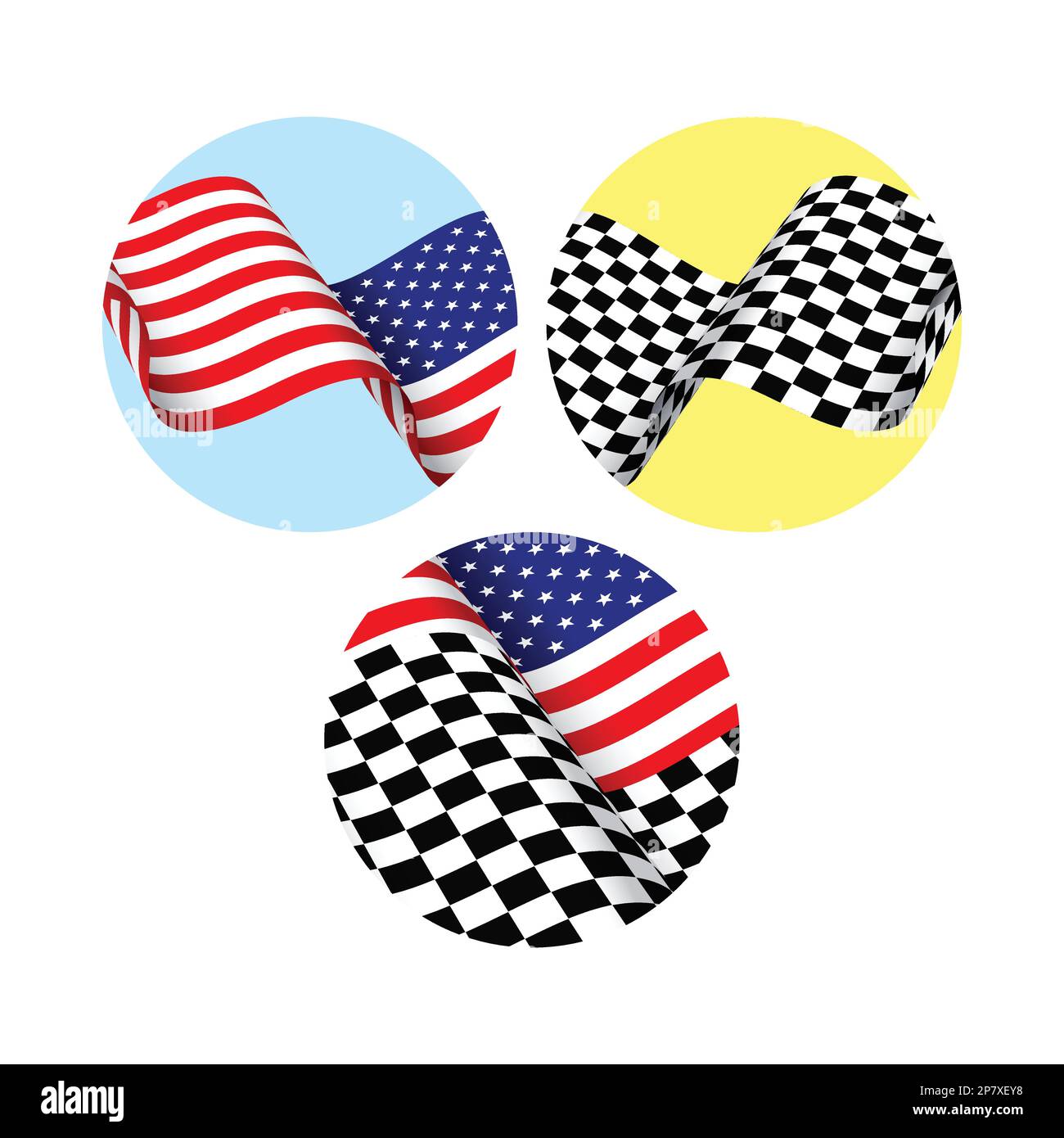 USA and race checkered flags circles Stock Vector Image & Art - Alamy
