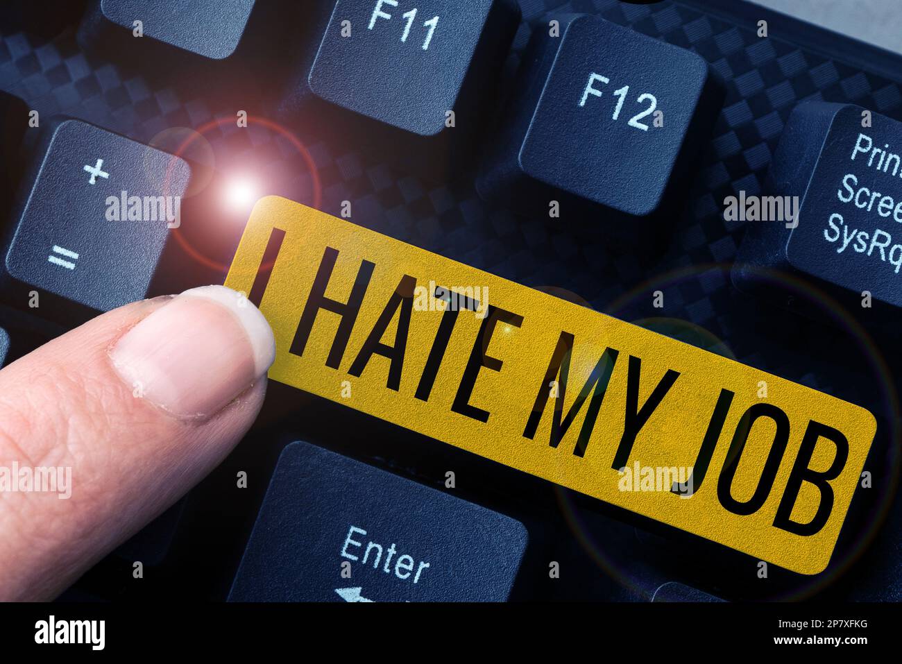 Text caption presenting I Hate My Job. Concept meaning don t like the assigned task no ...