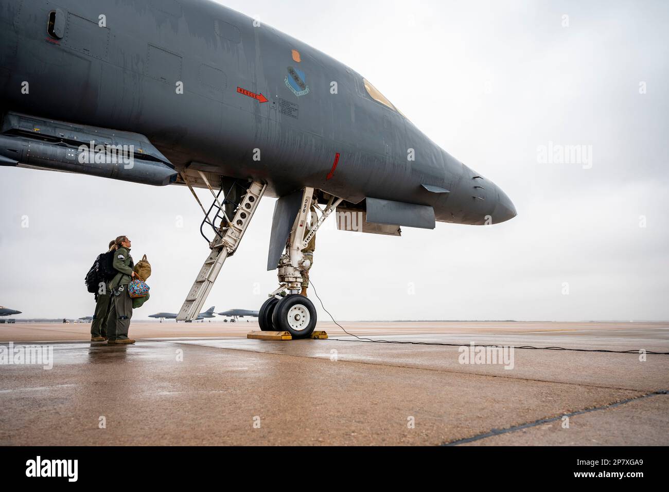 U.S. Air Force Airmen from the 28th and 9th Bomb Squadrons prepare a B ...