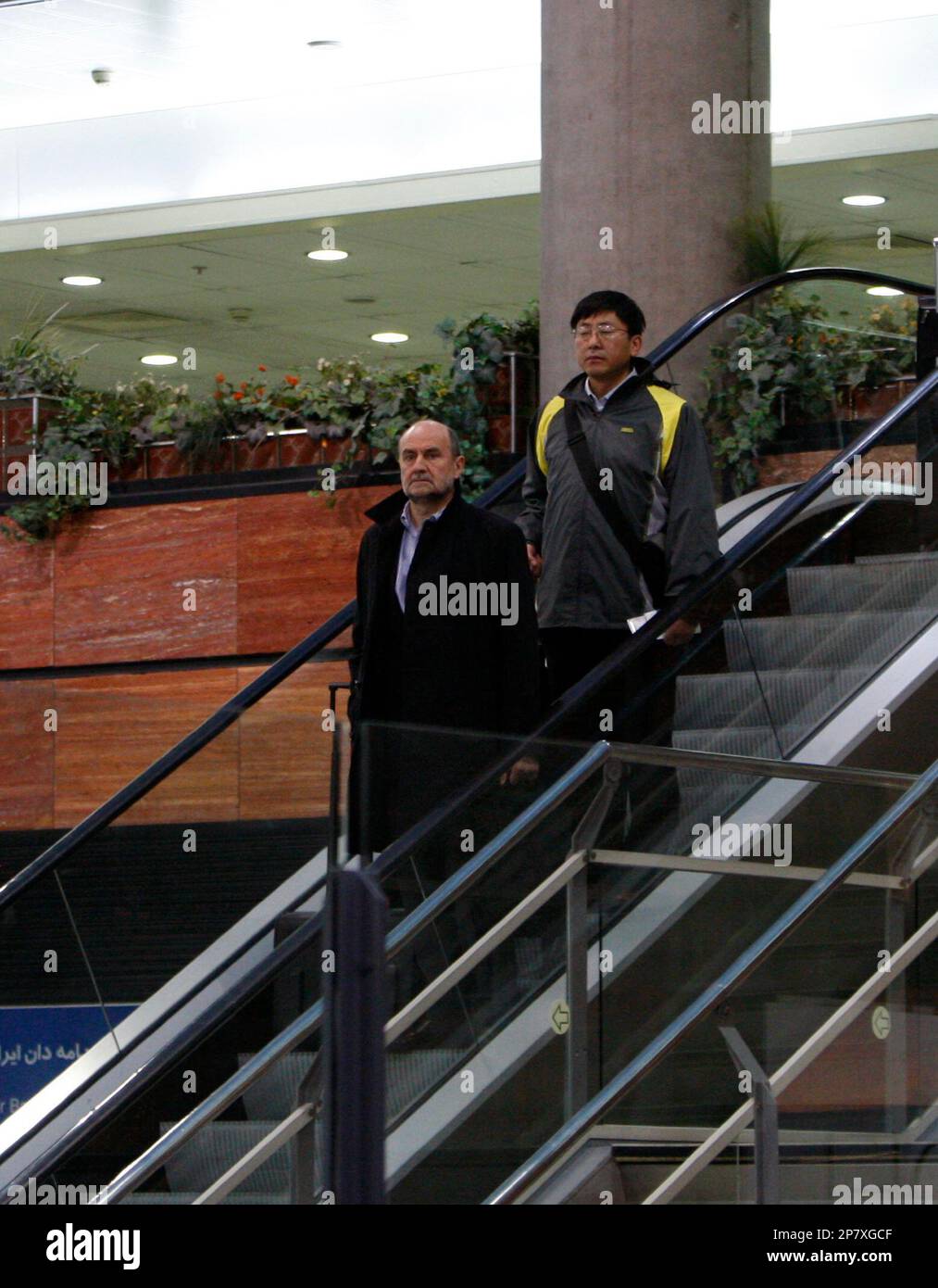 Two unidentified inspectors of the International Atomic Energy Agency ...