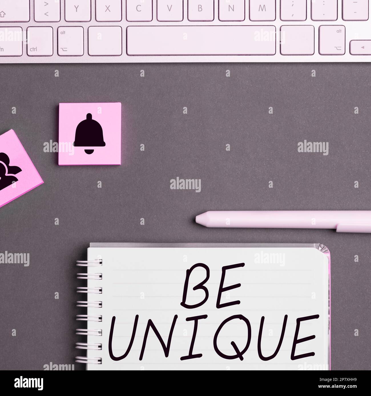 Text caption presenting Be Unique. Business concept being the only one ...