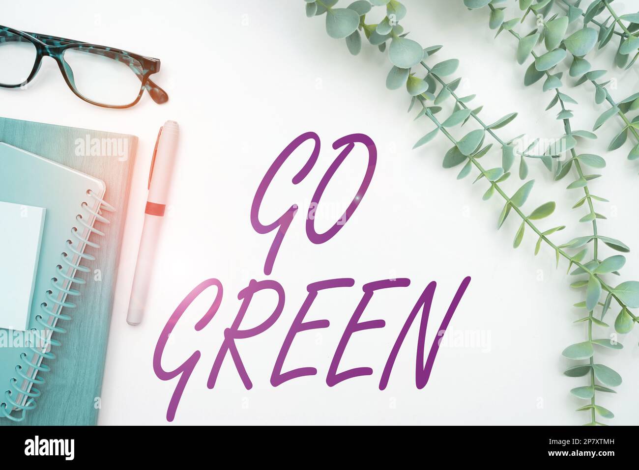 Handwriting text Go Green. Business idea making more environmentally ...