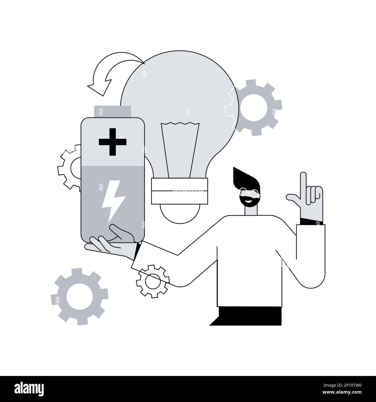 Innovative battery technology abstract concept vector illustration ...