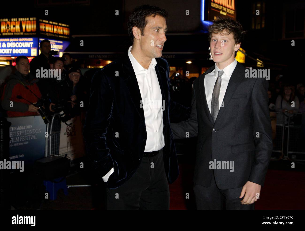 Actors Clive Owen and George MacKay arrive for the premiere of the film ...