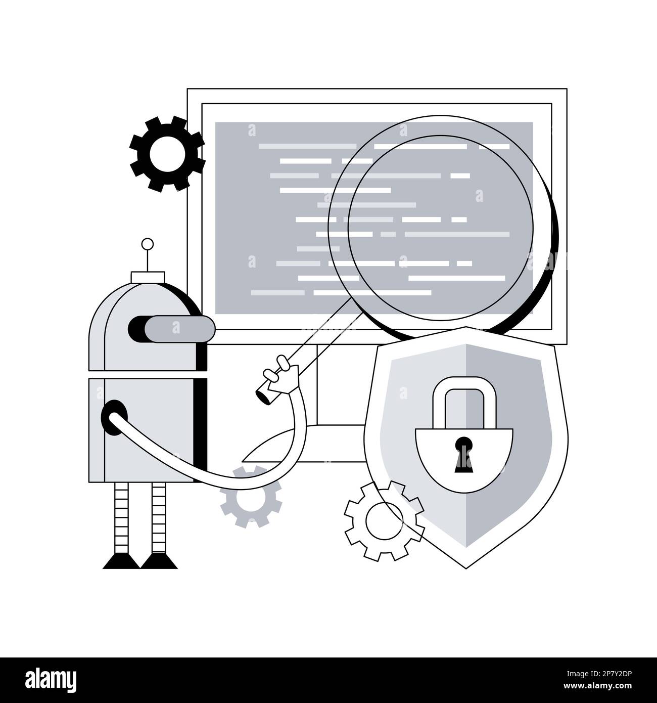 Industrial cybersecurity abstract concept vector illustration. Industrial data protection ...