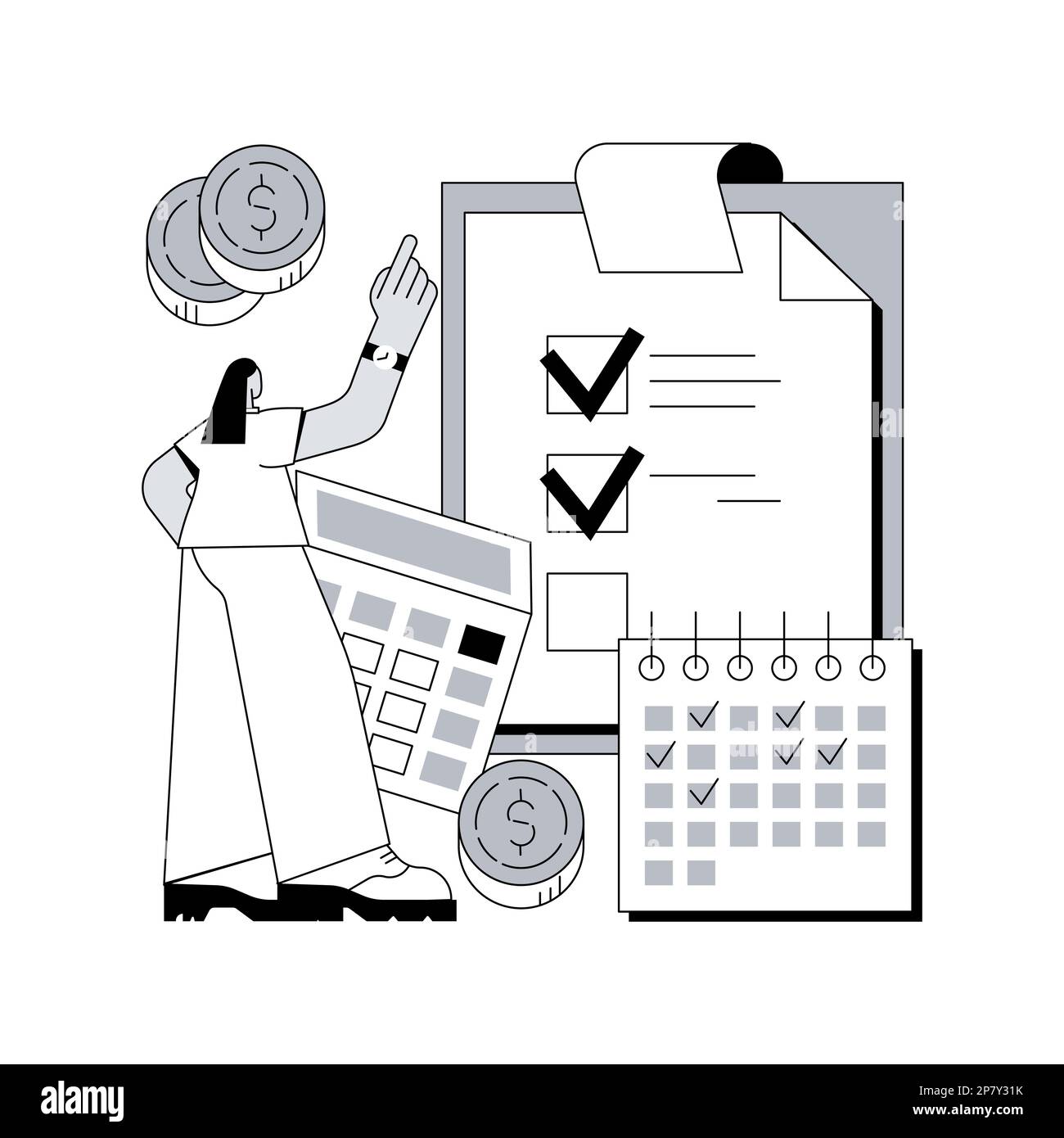 Budget planning abstract concept vector illustration. Balanced budget ...