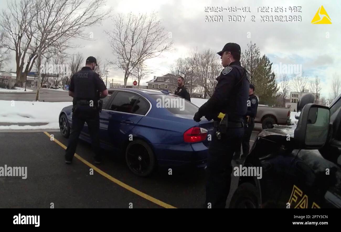 In this image taken from from police body-worn camera video provided by ...
