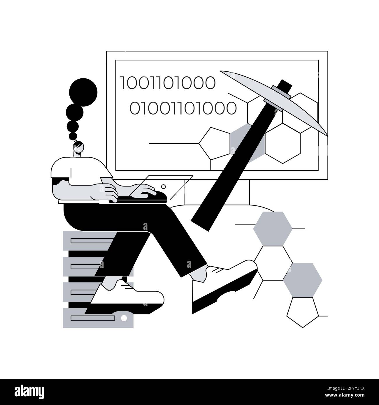 Data Mining Abstract Concept Vector Illustration Data Examination Information Mining Info