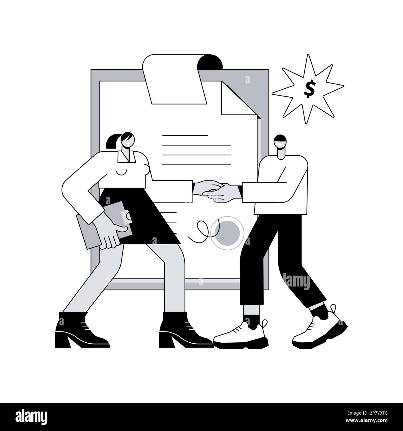 Employment agreement abstract concept vector illustration. Employment ...