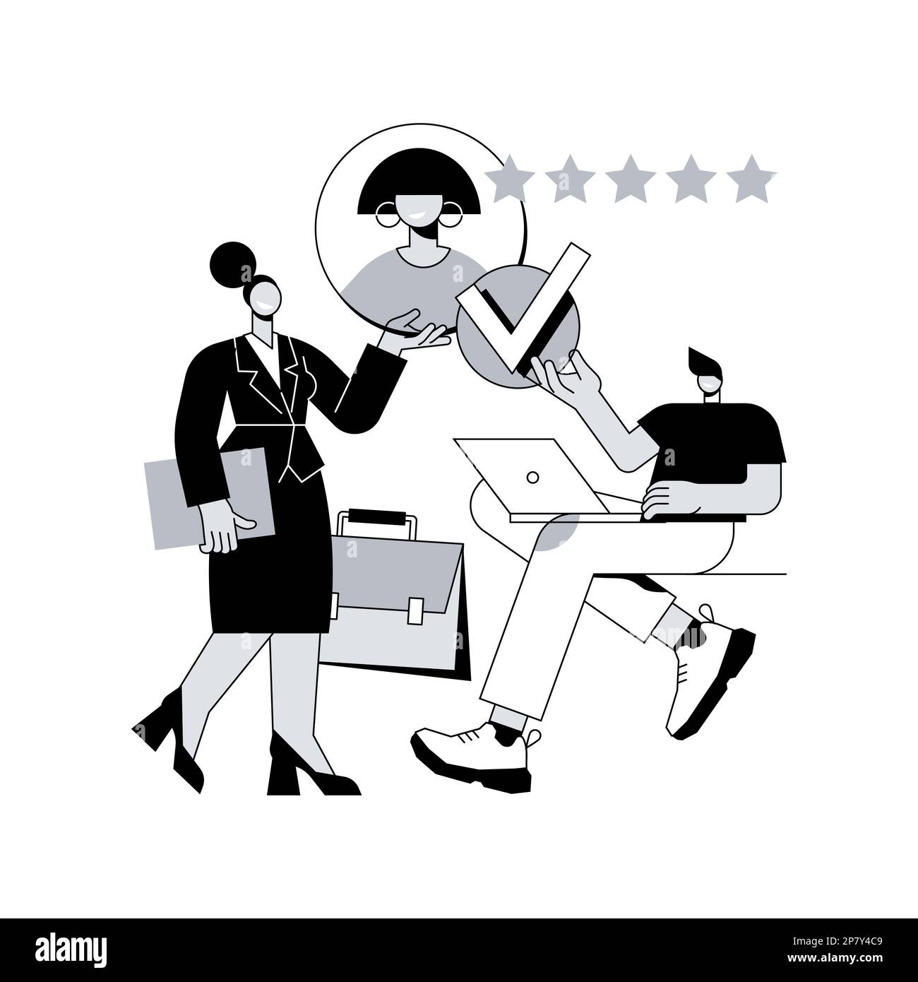 Hiring employee abstract concept vector illustration. Human resources ...