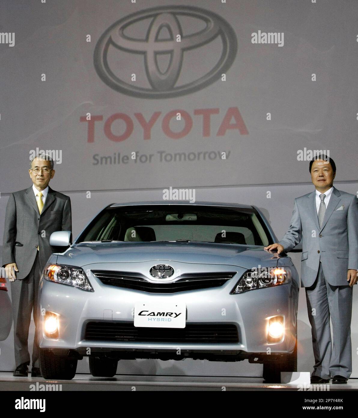 Yukitoshi Funo, Toyota Motor Corporation Executive Vice President, left ...