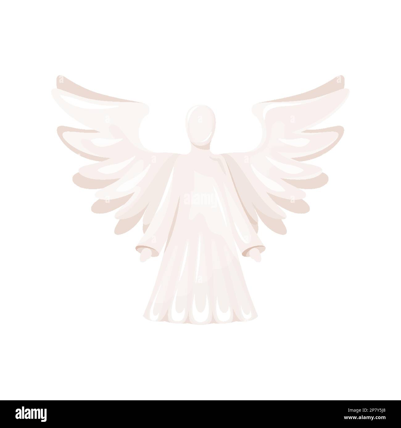 Heaven angel holy wing figurine ceramic white flat. Statuette smooth ...