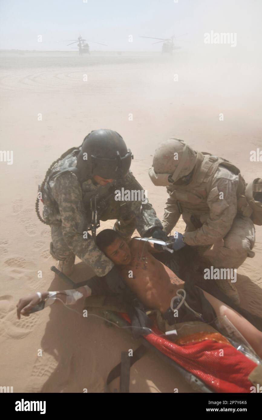 During a medevac operation, U.S. Army flight medic Sgt. Nathaniel ...