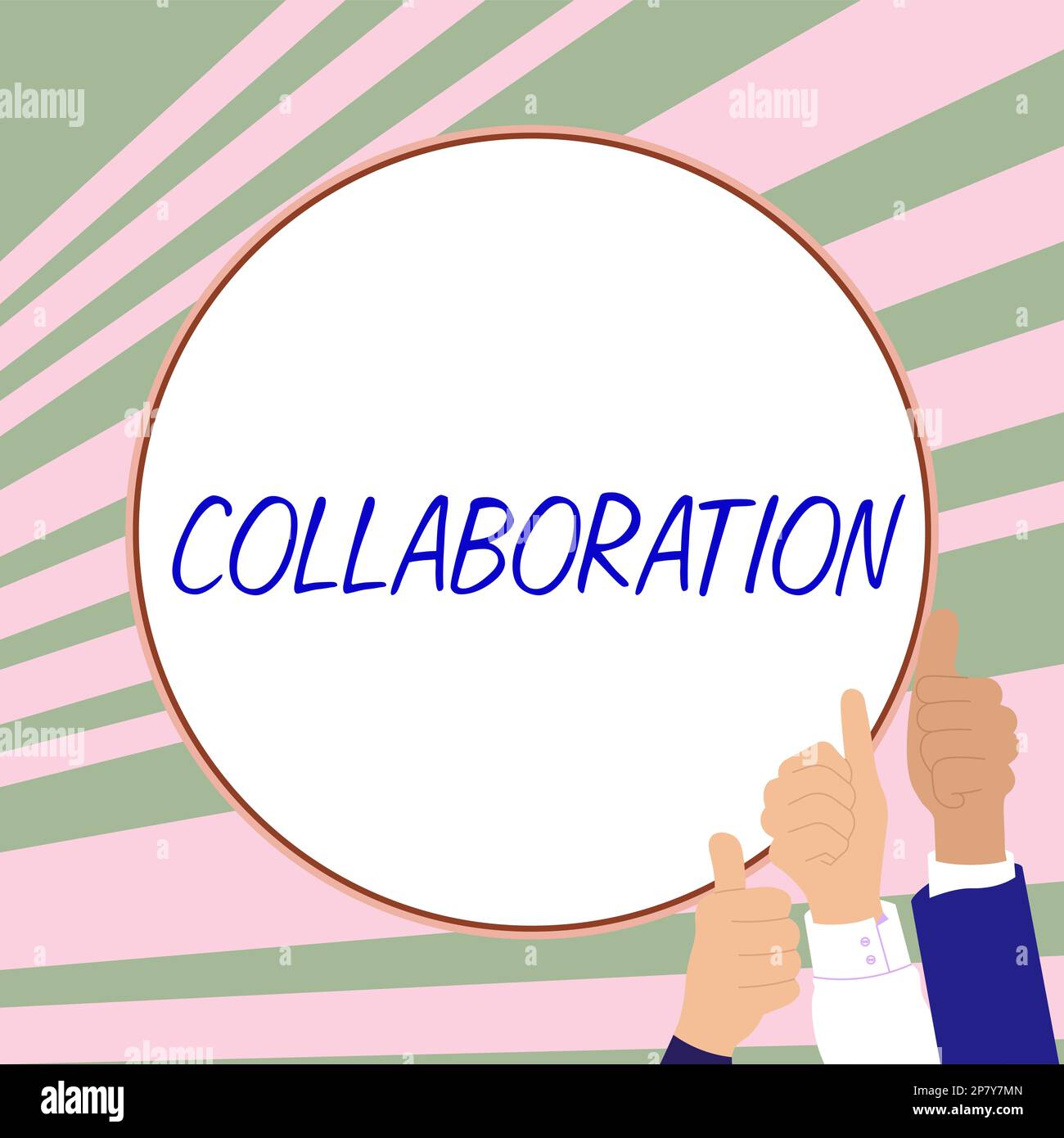 Conceptual caption Collaboration. Business concept Action of working ...