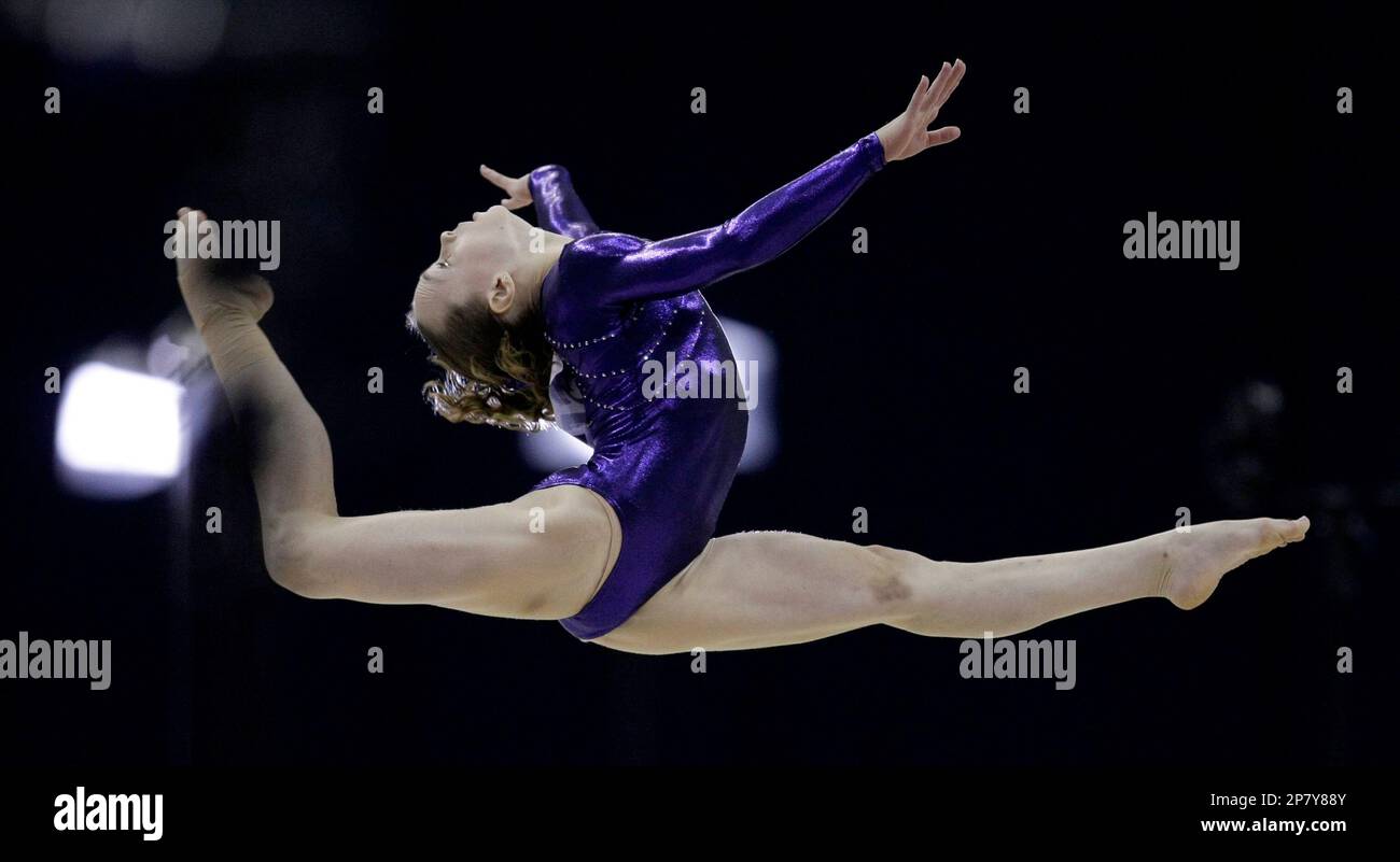 Rebecca Bross of the U.S. in action in the women's floor final during ...