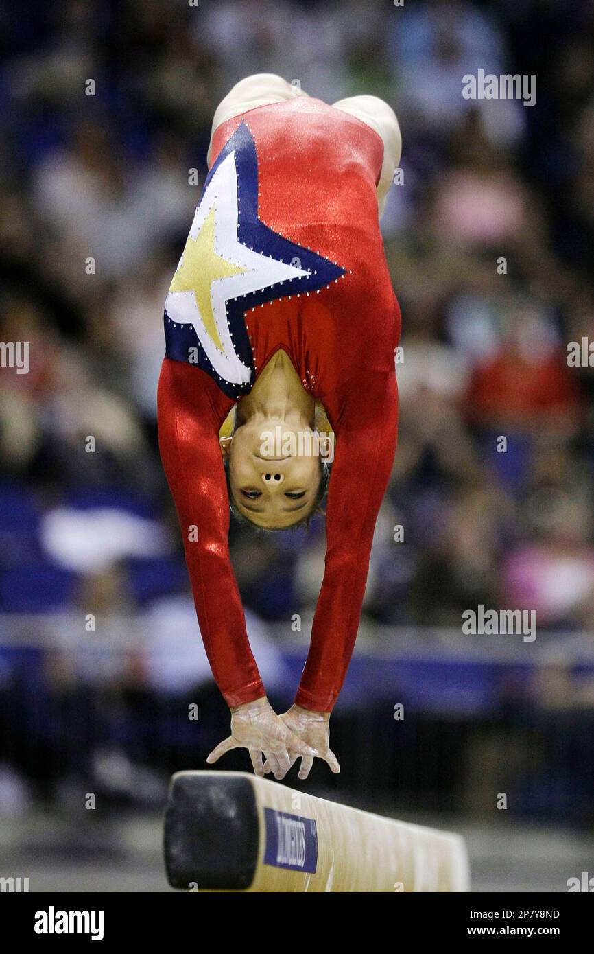 Ivana Hong of U.S. in action in the women's balance beam final during ...