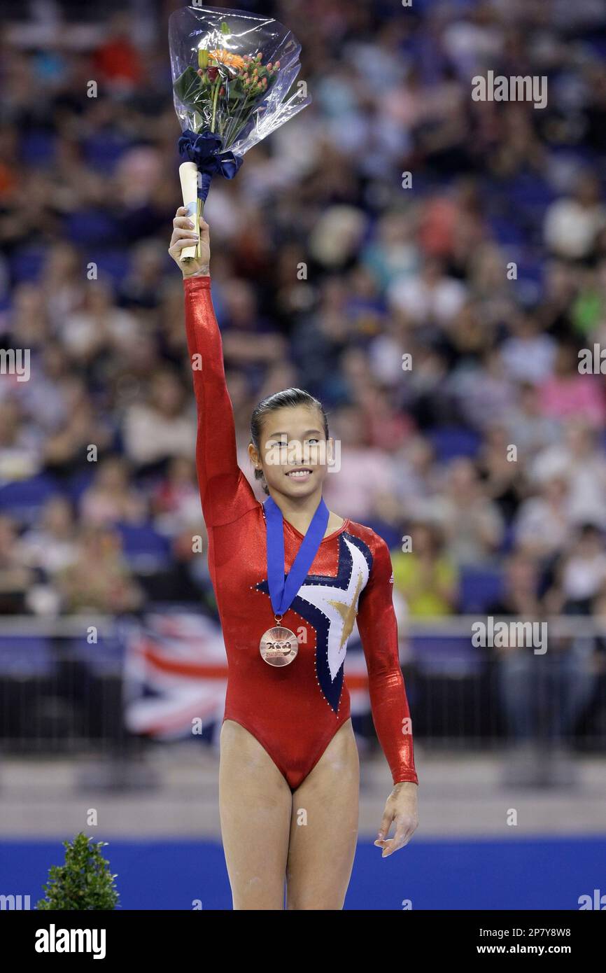 Ivana Hong of U.S., seen on the podium with her bronze medal in the ...