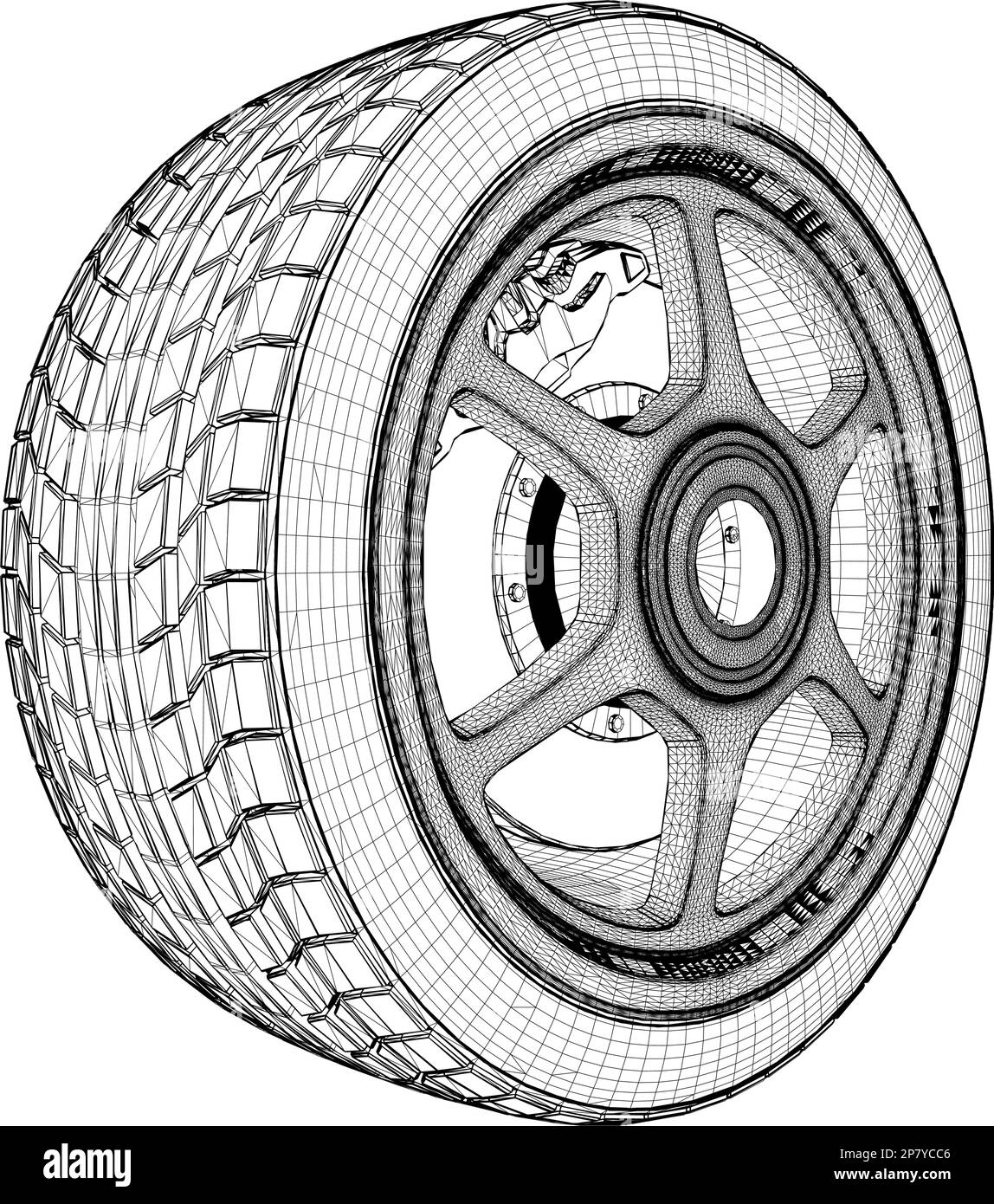 Car Wheel Rim Hub Tire Vector. Illustration Isolated On White ...