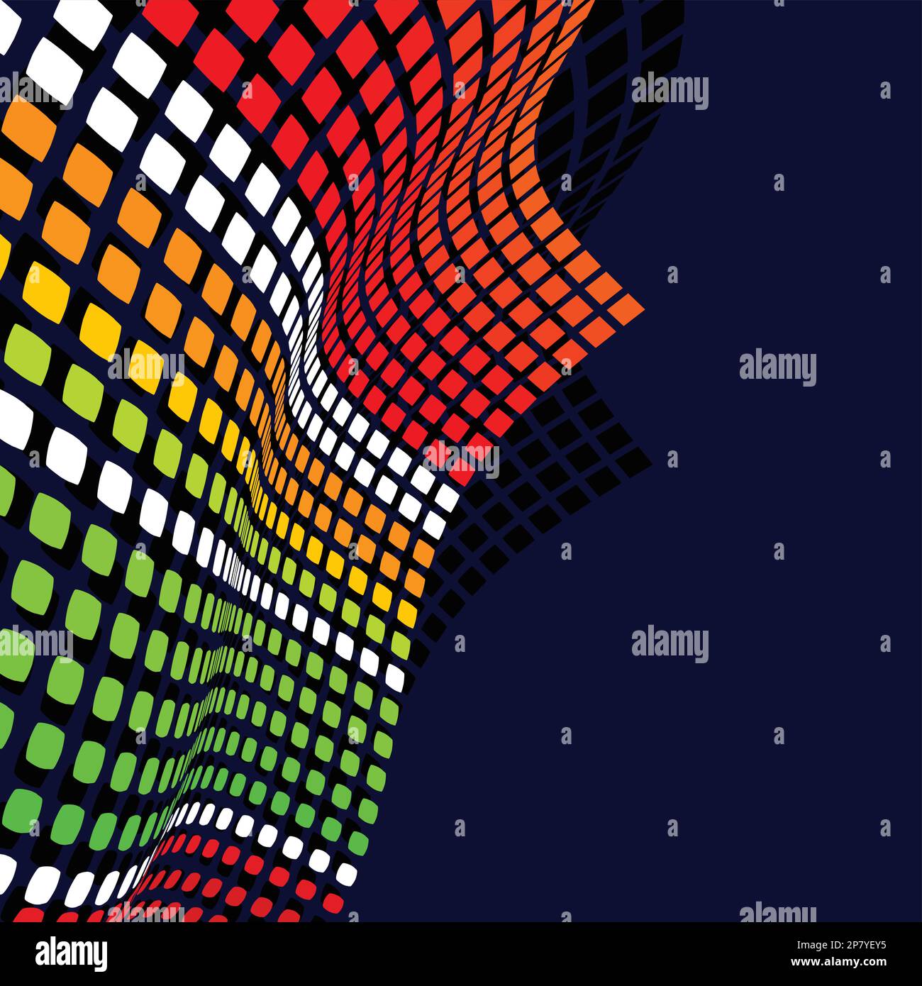 Abstract dark blue background with bright colorful dots. Vector graphic ...