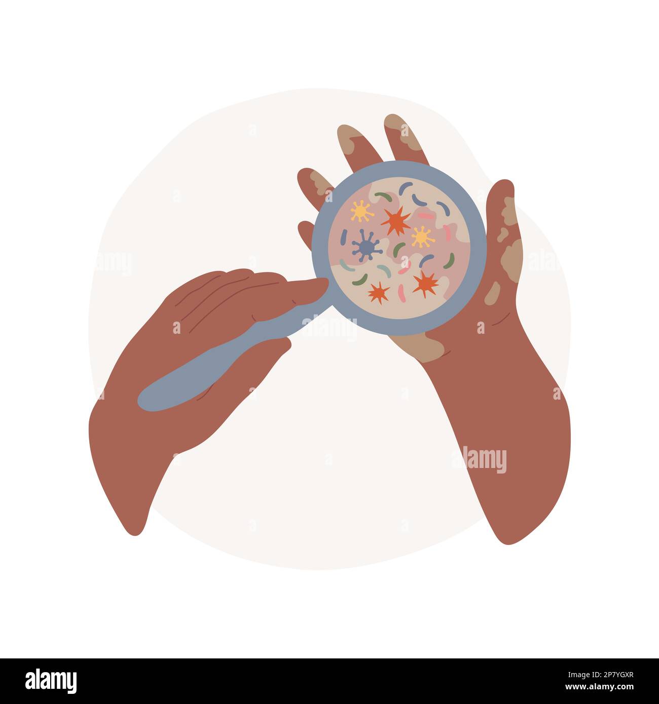 Dirty hands isolated cartoon vector illustration. Kid watches dirty ...