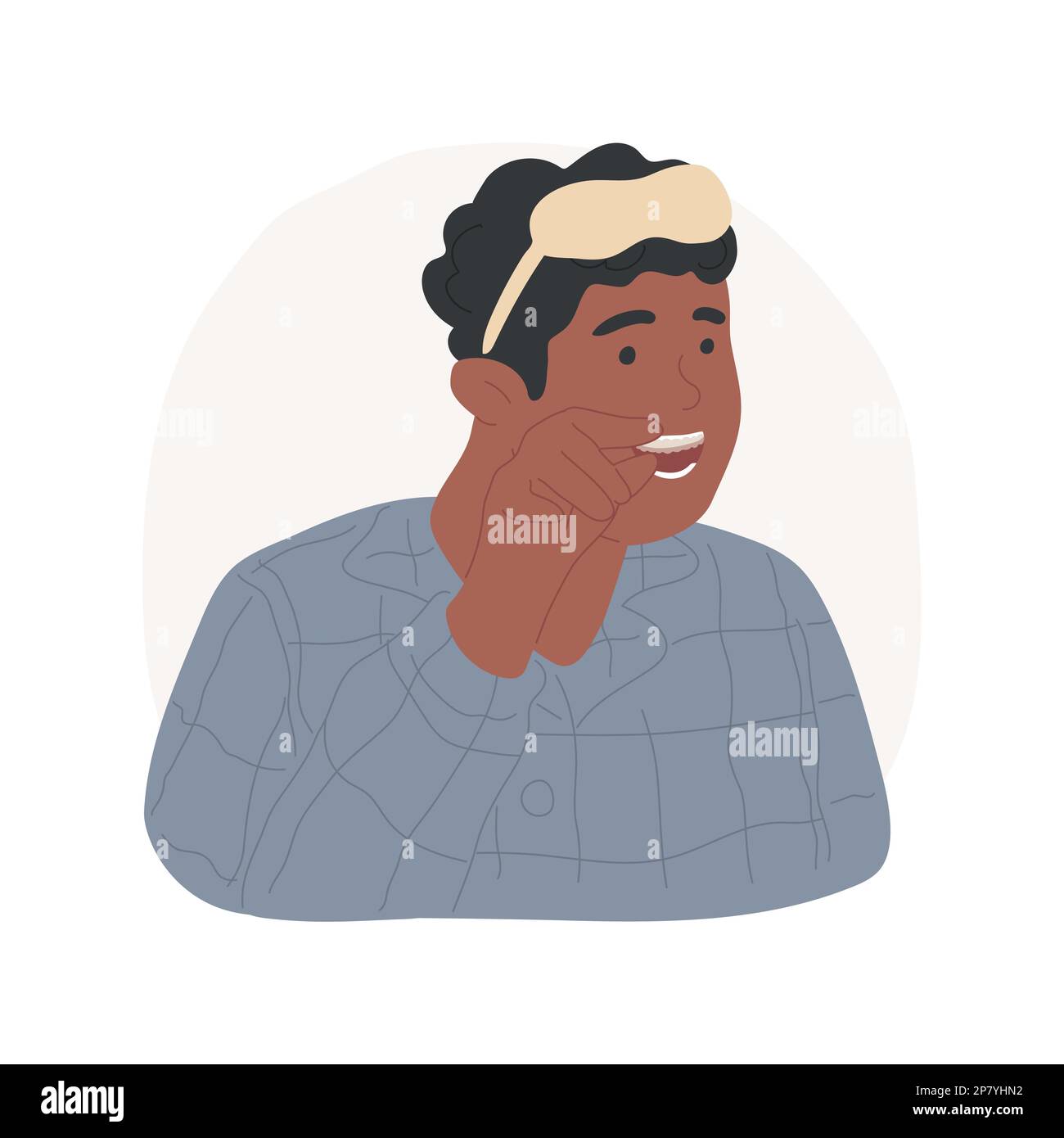 Nightguard isolated cartoon vector illustration. Man puts nightguard in ...