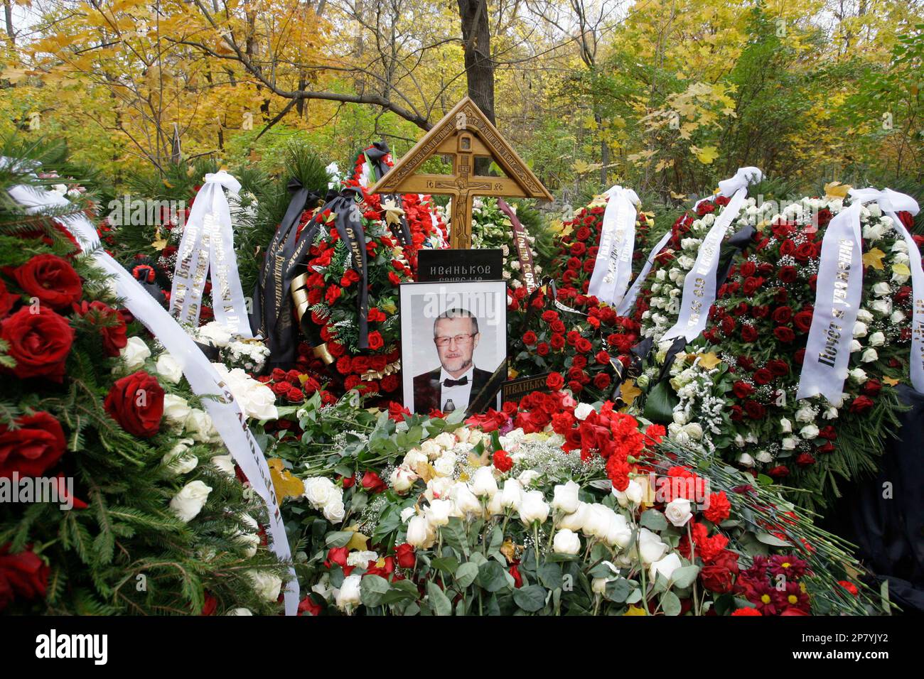 A grave of Vyacheslav Ivankov, a Russian crime boss, is in the ...