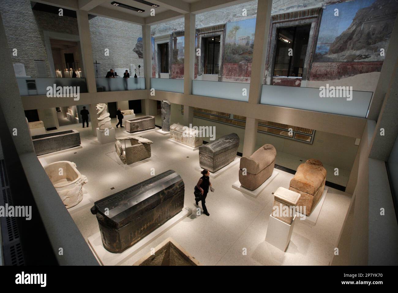 View inside an exhibition hall of the "Neues Museum", New Museum, on ...