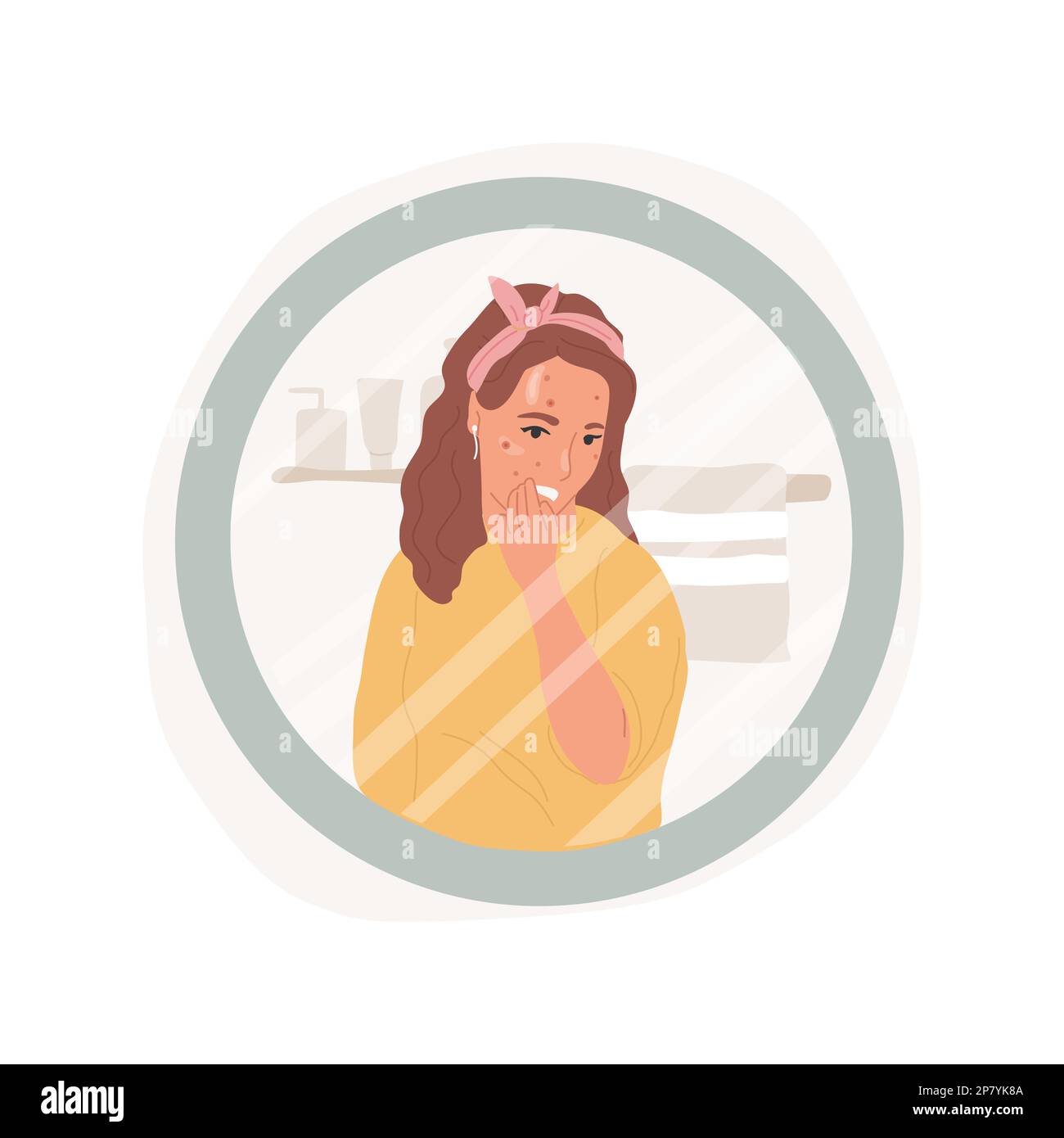 Greasy and oily skin isolated cartoon vector illustration. Oily skin ...