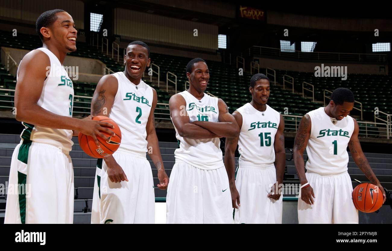 Michigan State's from left, Chris Allen, Raymar Morgan, Delvon Roe ...