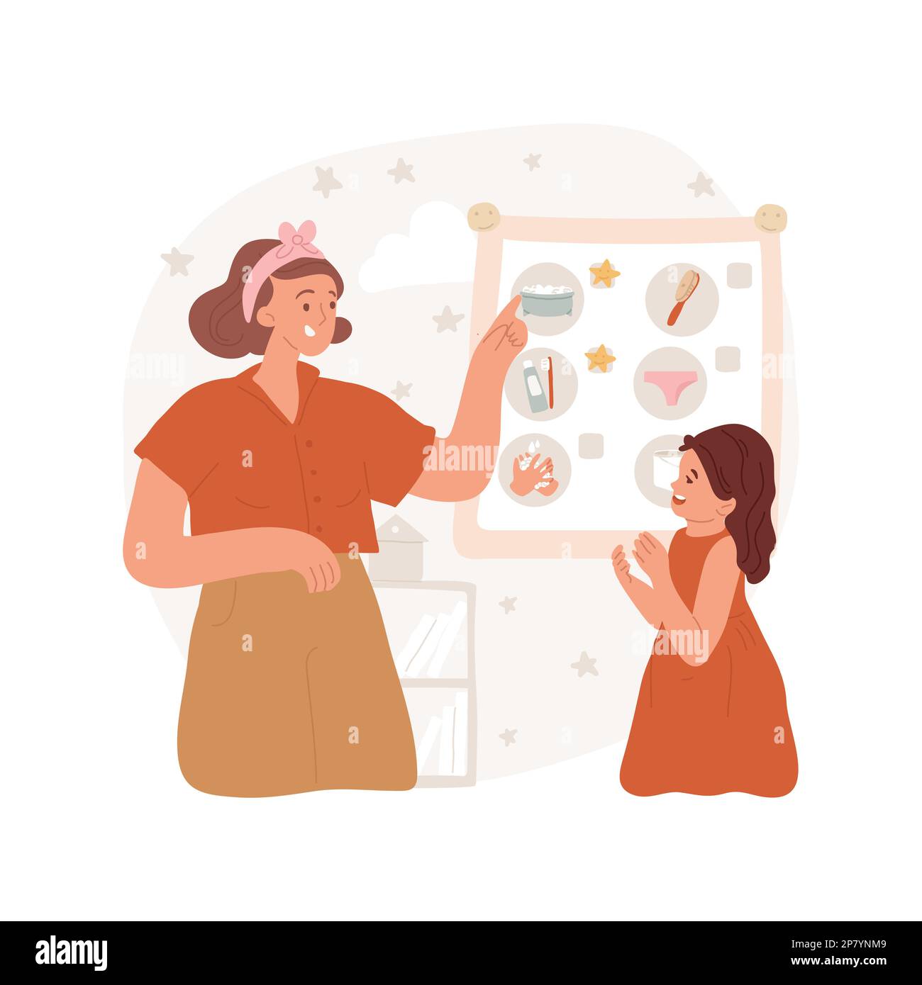 Hygiene checklist isolated cartoon vector illustration. Create child ...