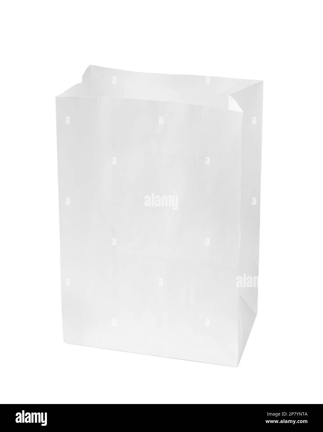 New open paper bag isolated on white Stock Photo - Alamy