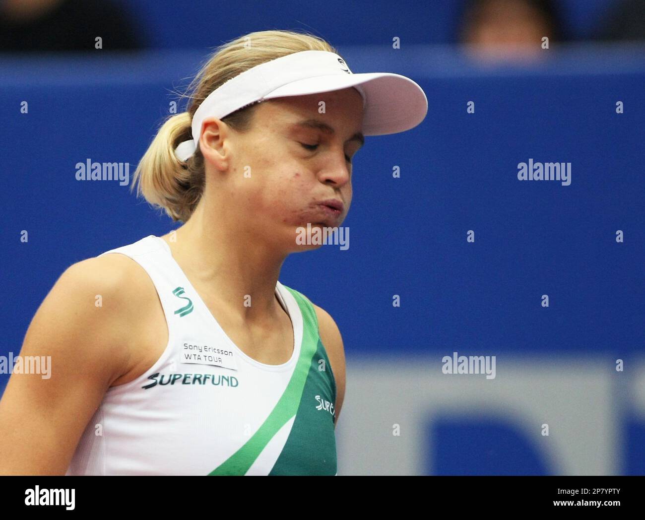 Austria's Sybille Bammer after 3-6, 1-6 against Alexandra Dulgheru ...