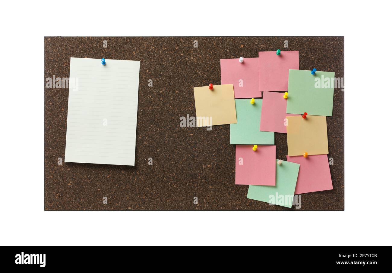 Blank notice pinned board Cut Out Stock Images & Pictures - Alamy