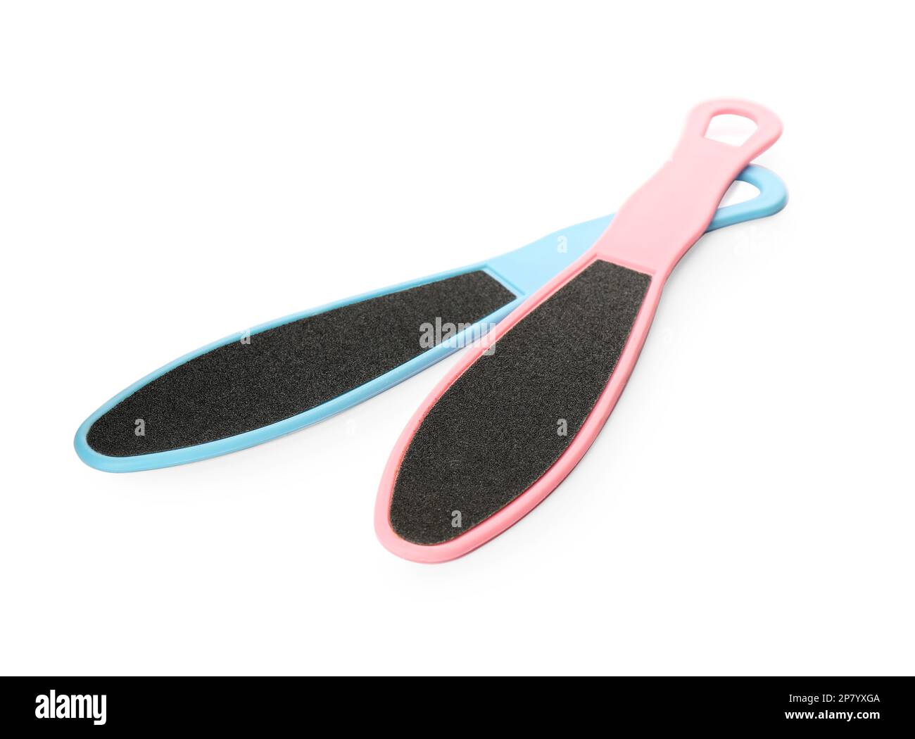 Colorful foot files on white background. Pedicure tools Stock Photo - Alamy