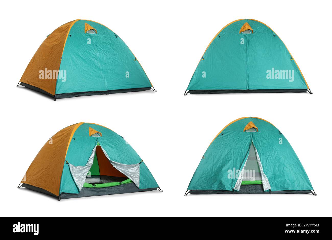 Colorful camping tents on white background, collage Stock Photo - Alamy