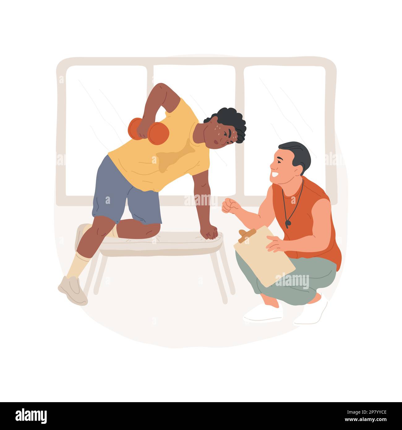 Working out isolated cartoon vector illustration. Sweaty boy having ...