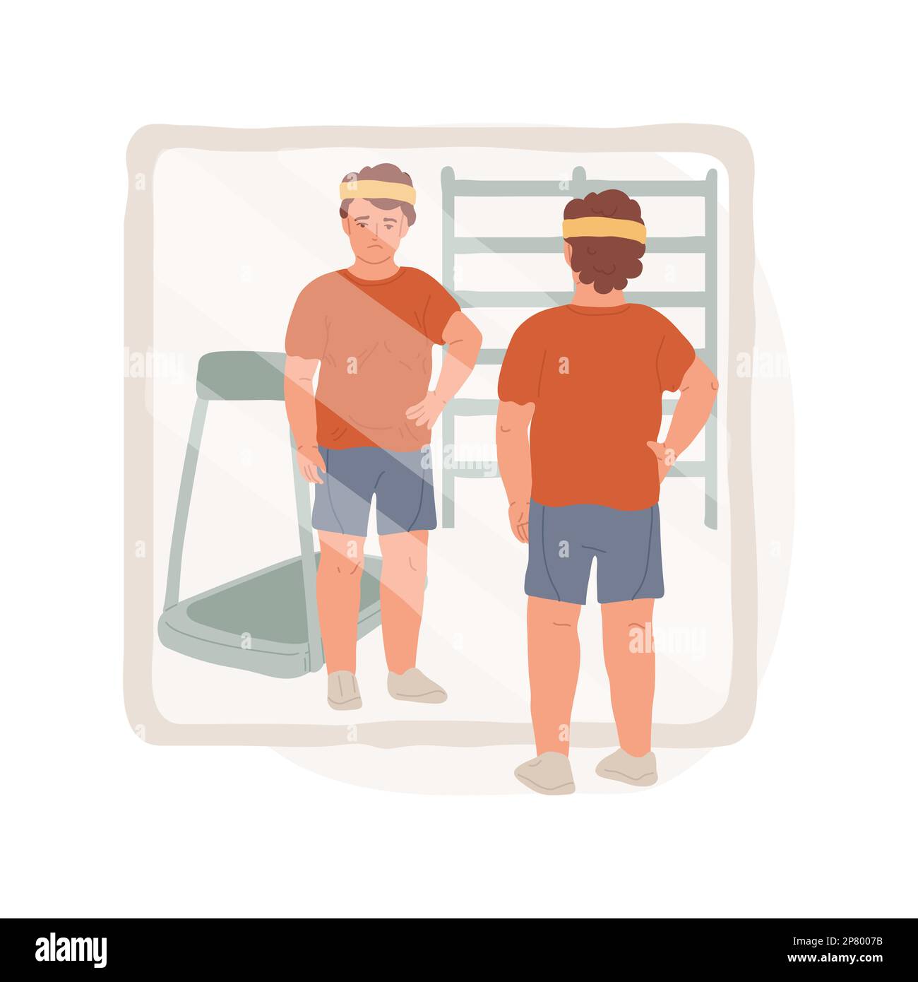 Unhappy with body isolated cartoon vector illustration. Unhappy teenage ...