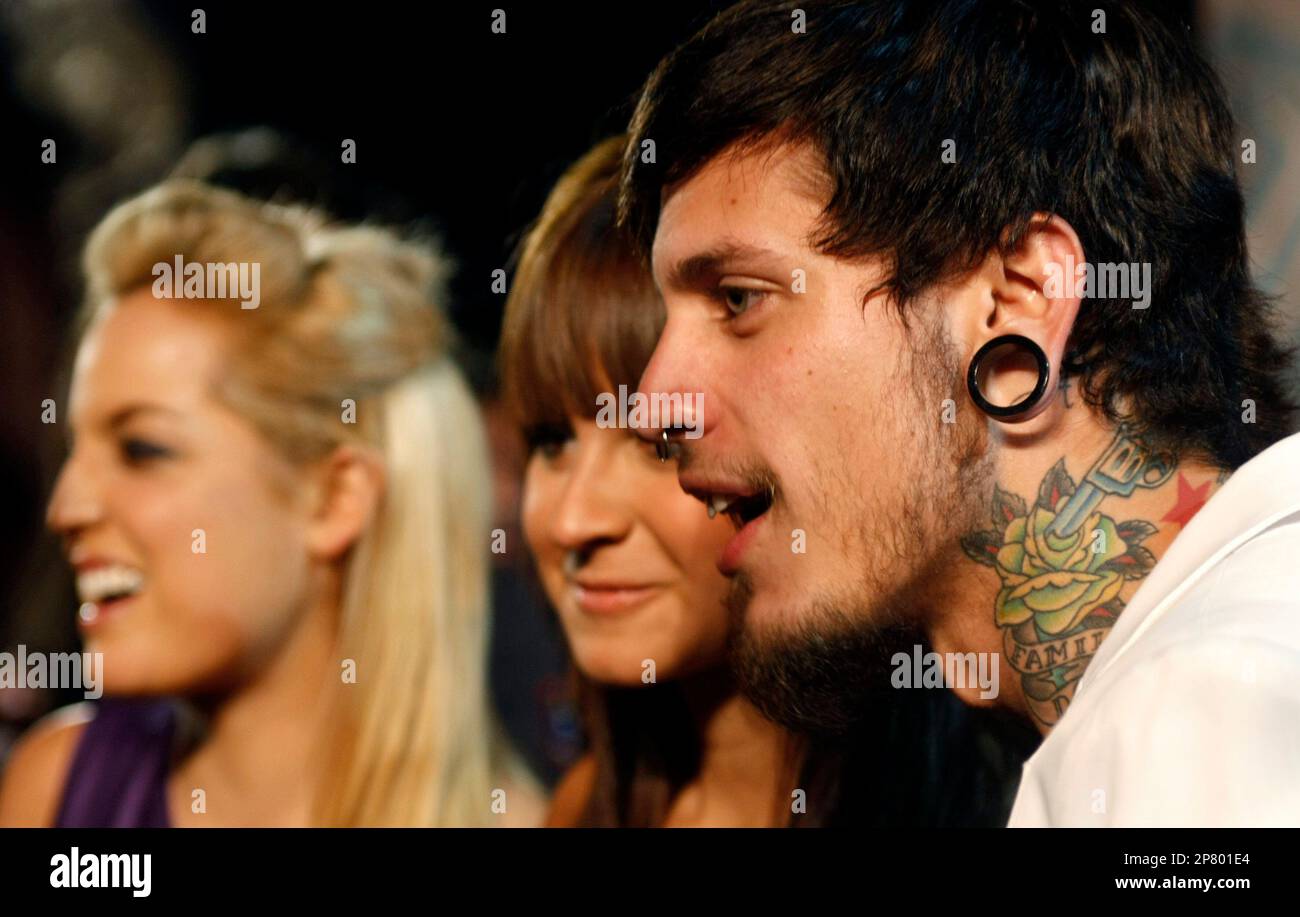 Members of Chile's rock group Kudai pose for pictures as they arrive ...