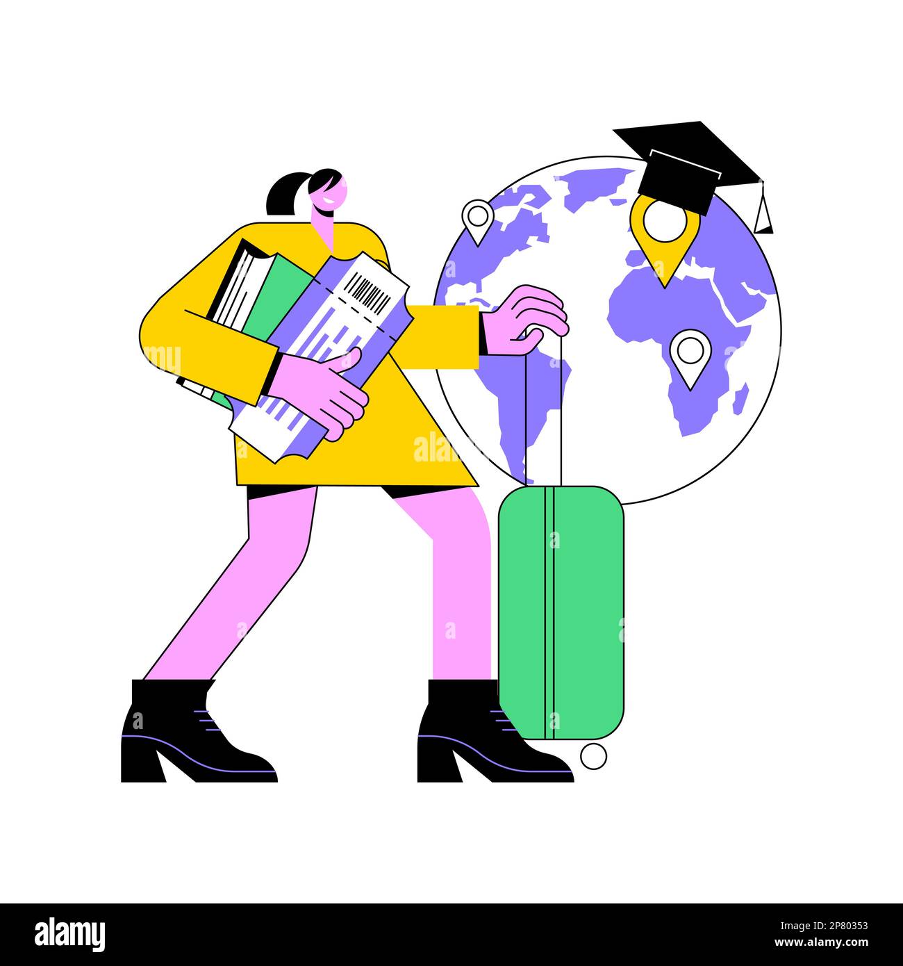 Exited about studies isolated cartoon vector illustrations. Smiling ...