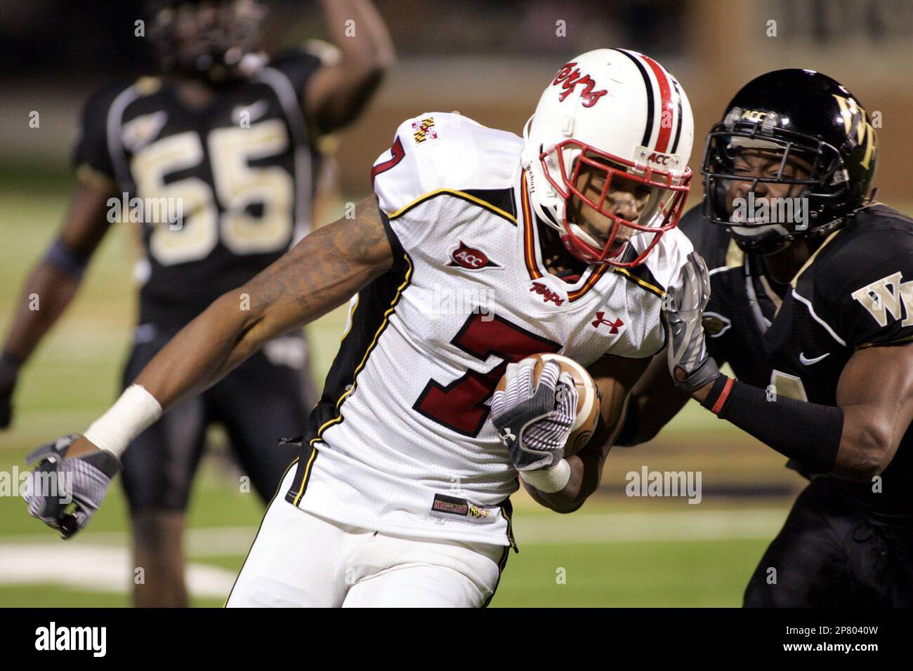 Maryland wide receiver Adrian Cannon, left, scores against Wake Forest ...
