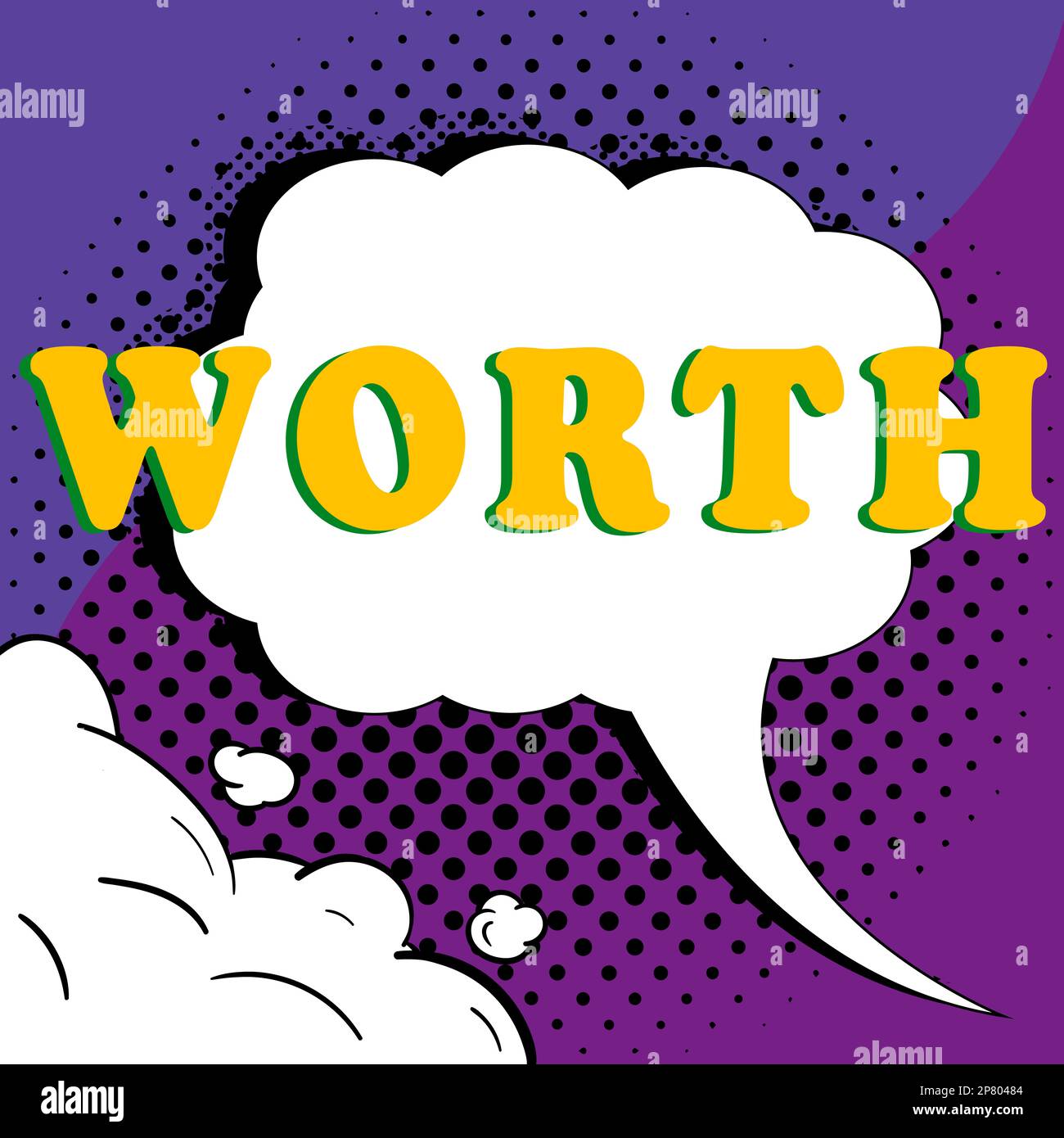 Text caption presenting Worth. Internet Concept equivalent in value to ...