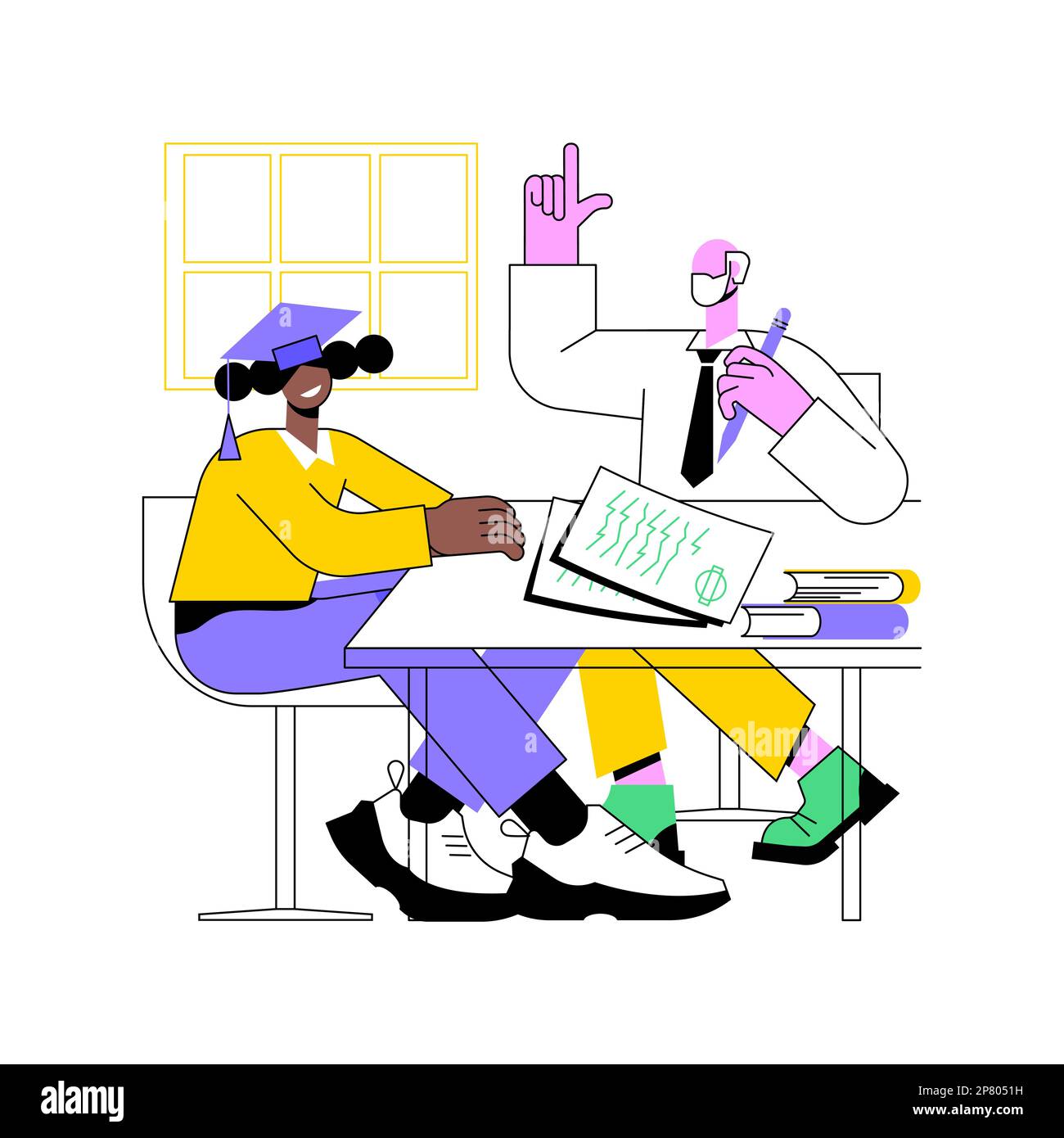 Ask recommendations isolated cartoon vector illustrations. School ...