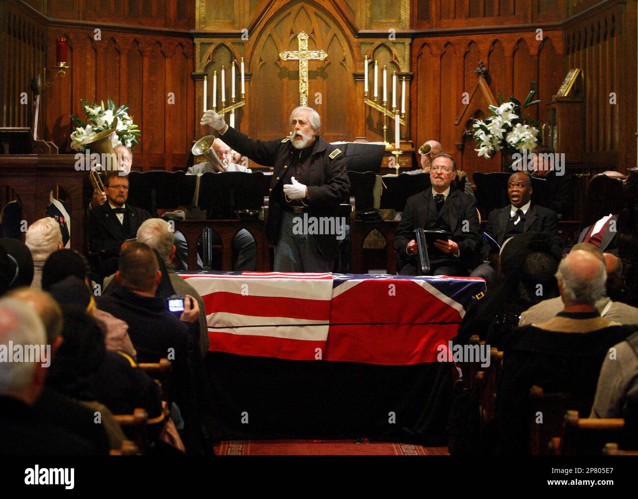 John Carruth, center, director of the Eighth Regiment Band of Rome, Ga ...