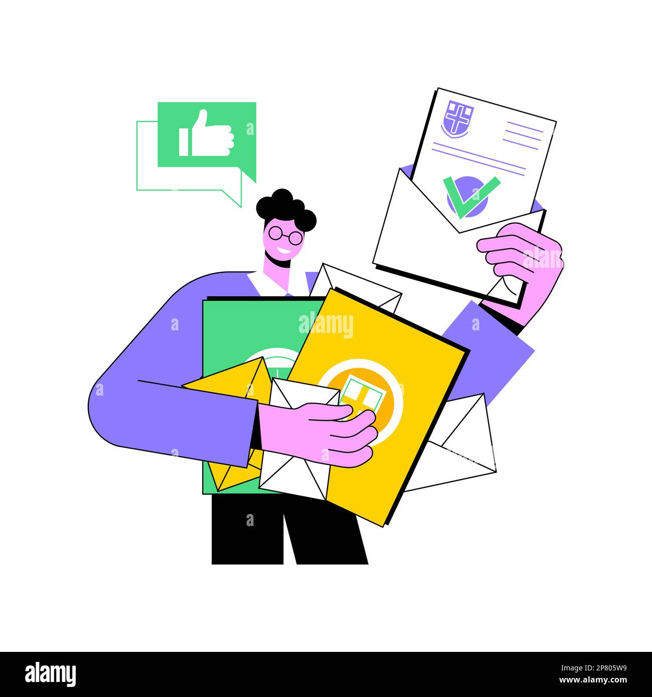 Accepted to several colleges isolated cartoon vector illustrations ...