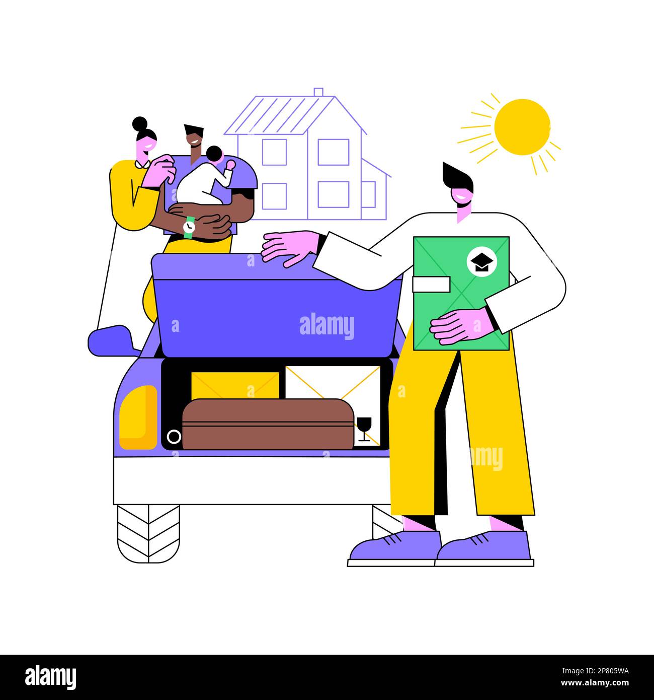 Packing for college isolated cartoon vector illustrations. School ...