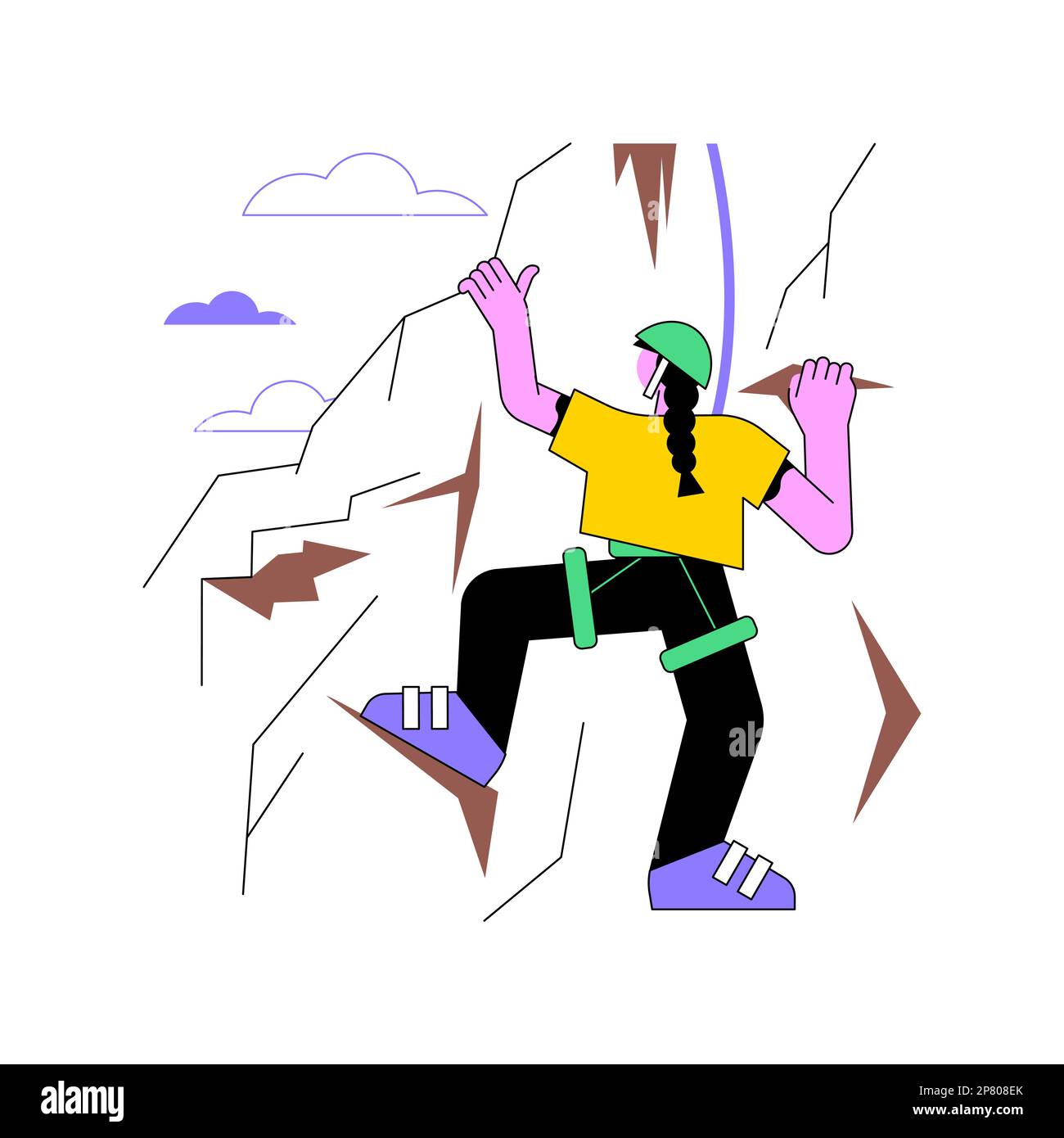 Rock climbing isolated cartoon vector illustrations. Sporty well ...