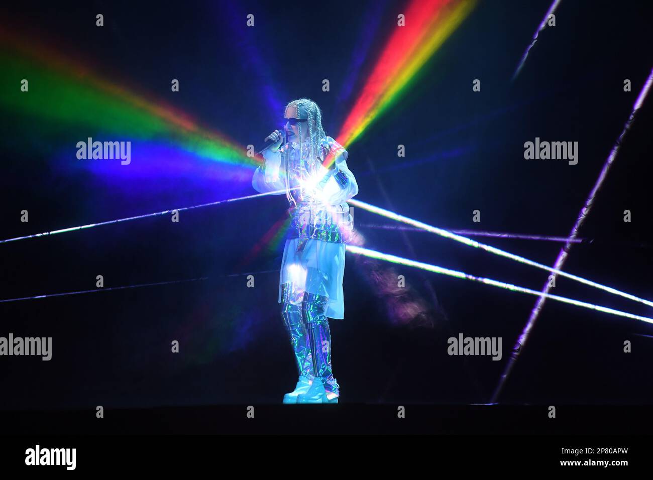 Moscow Region. Singer Tosya Chaikina at the 'Victoria - 2022' Russian National Music Awards at ...