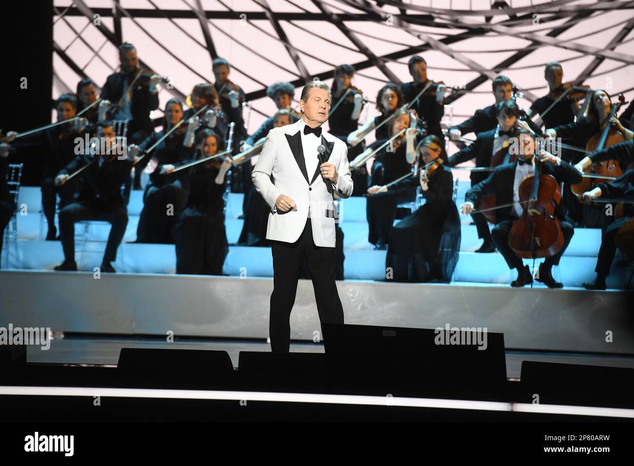 Moscow Region. Singer Lev Leshchenko at the Victoria 2022 Russian National Music Awards at the ...