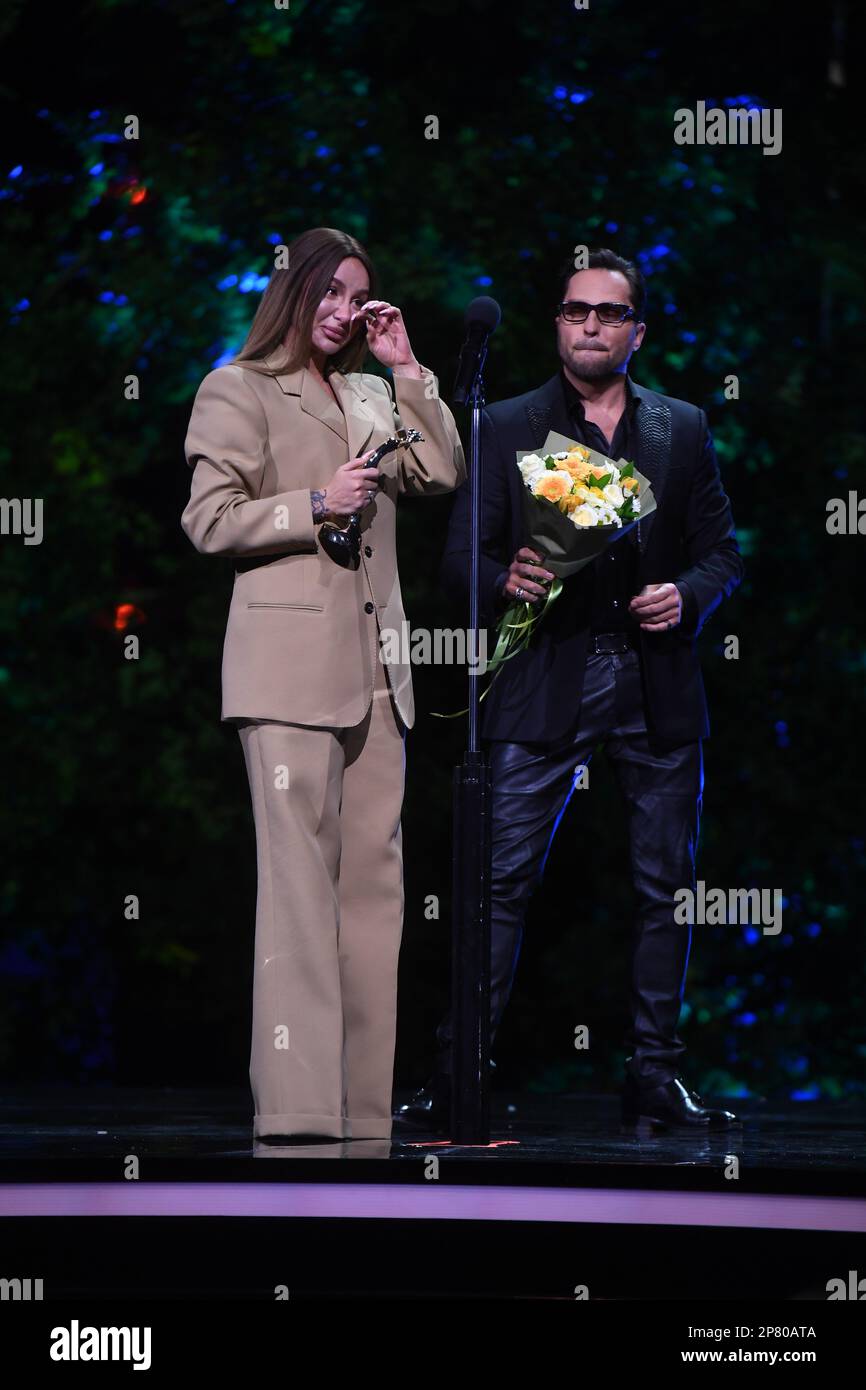 Moscow Region. Singer Artur Pirozhkov (Alexander Revva) presents an award in the ''Singer of the ...